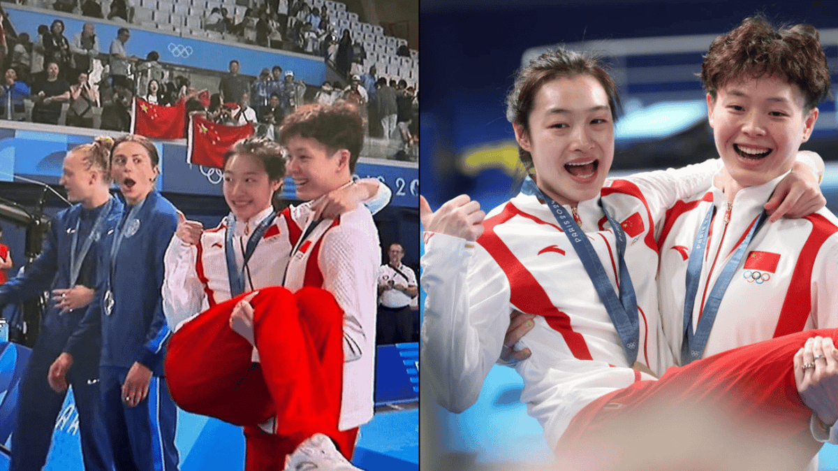 Reason behind Chinese divers' cosy celebration which left US silver ...