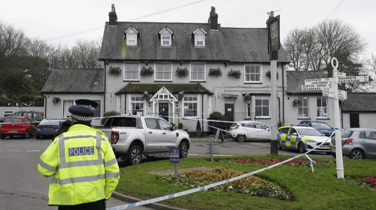 Woman shot dead at pub on Valentine's Day as police launch village manhunt