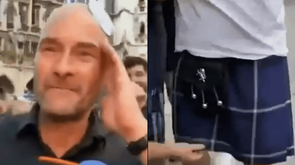 German TV reporter left stunned after finding out what's under Scotsman ...