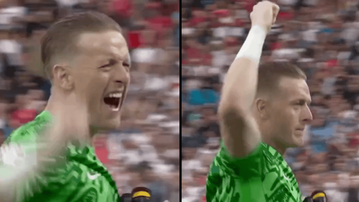 Euros viewers in stitches at Jordan Pickford's gesture to England fans ...