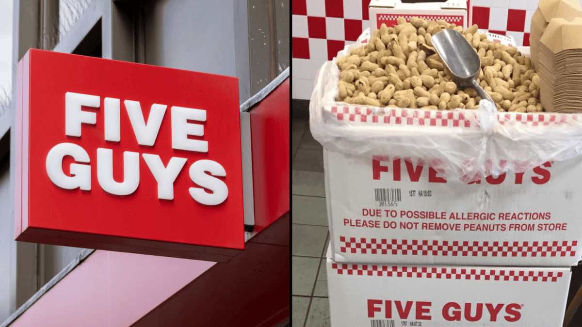 Calculated reason Five Guys have peanuts resting on the side as you're ...