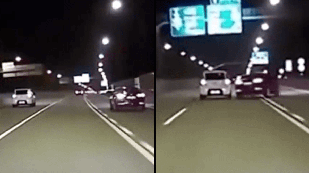Shocking video shows two cars ‘crash without even touching’ as ...
