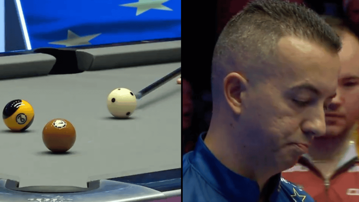 Pool player hits a 'one in 10 million' shot which may be the unluckiest ...
