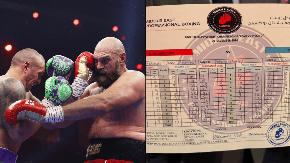 Official Fury v Usyk rematch scorecard revealed as Tyson Fury defeated ...