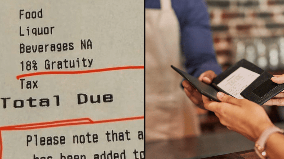 Customer refuses to give tip after being charged 18 percent gratuity