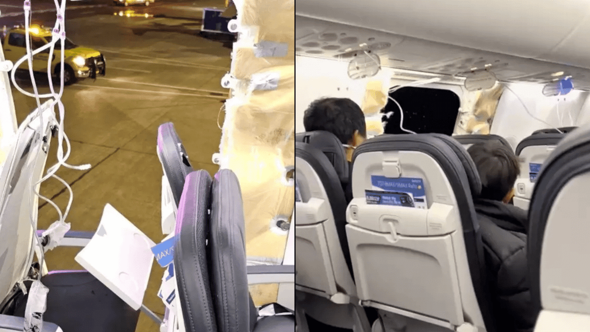 Teacher finds missing door plug in garden after plane part blows out ...